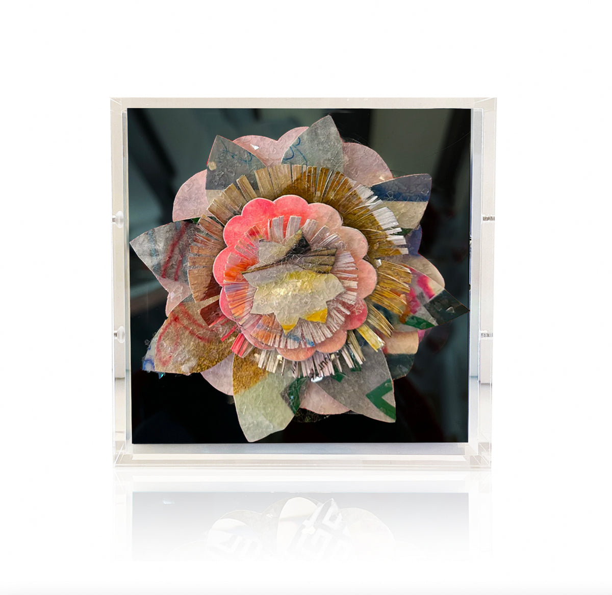 3D Bloom Floral #28 Mini Original Artwork on Mirror – Hapi Art®️