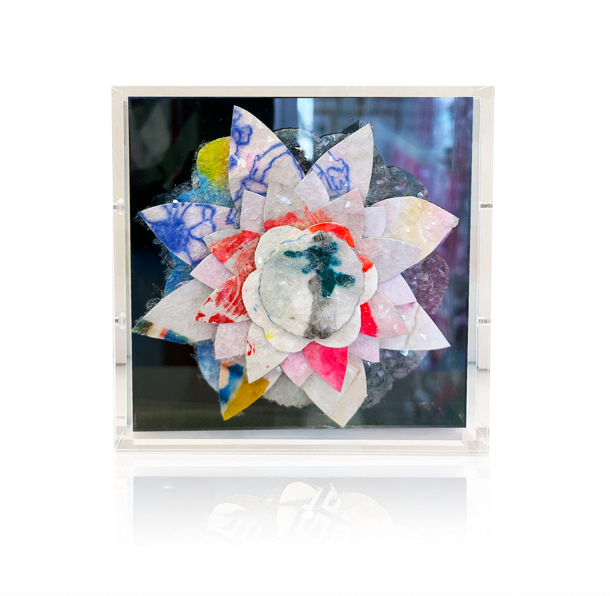3D Bloom Floral #31 Mini Original Artwork on Mirror – Hapi Art®️