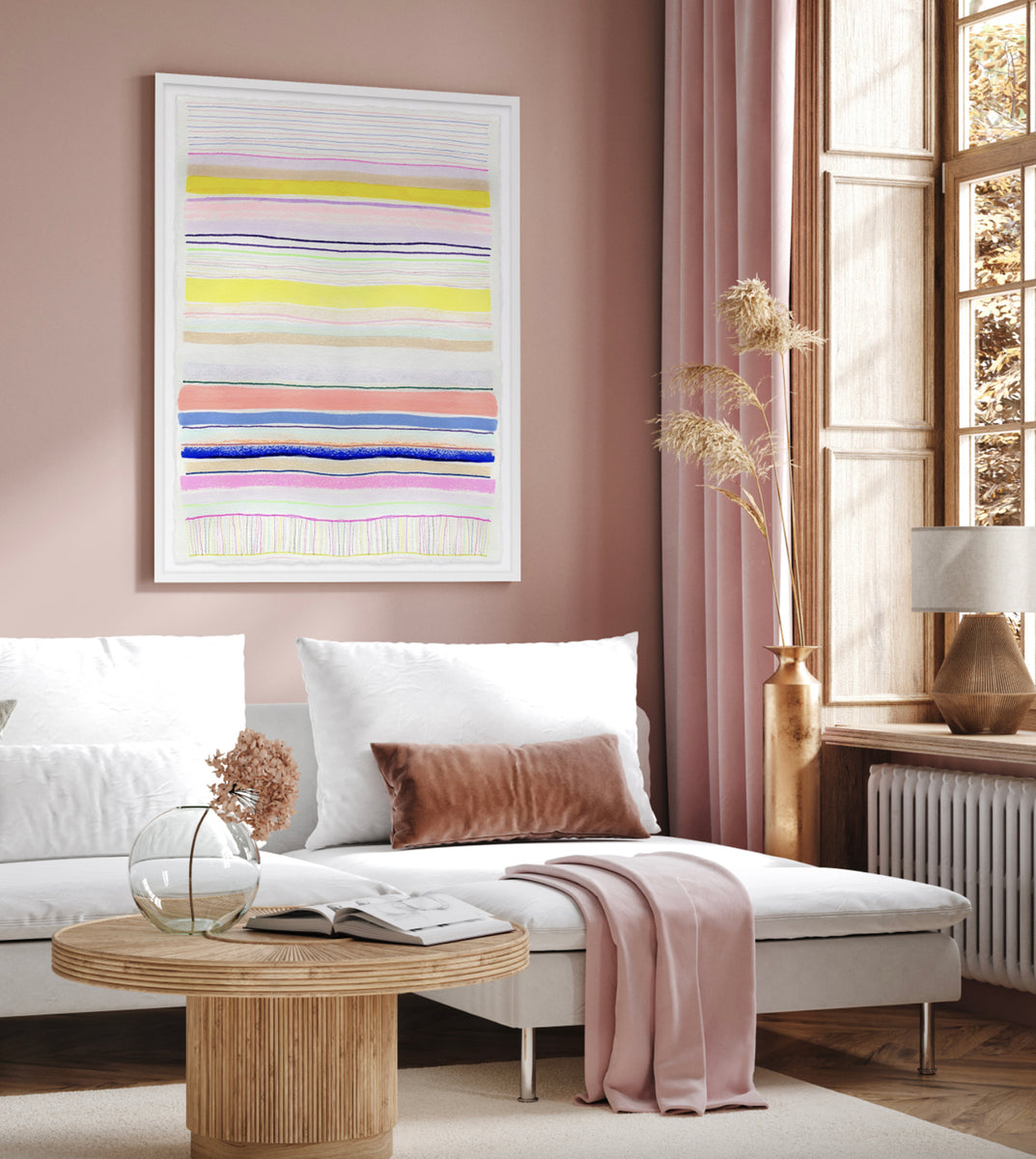 Spring Stripes #4 Framed Art Print | Hapi Art by artist Kristi Kohut – Hapi Art®️