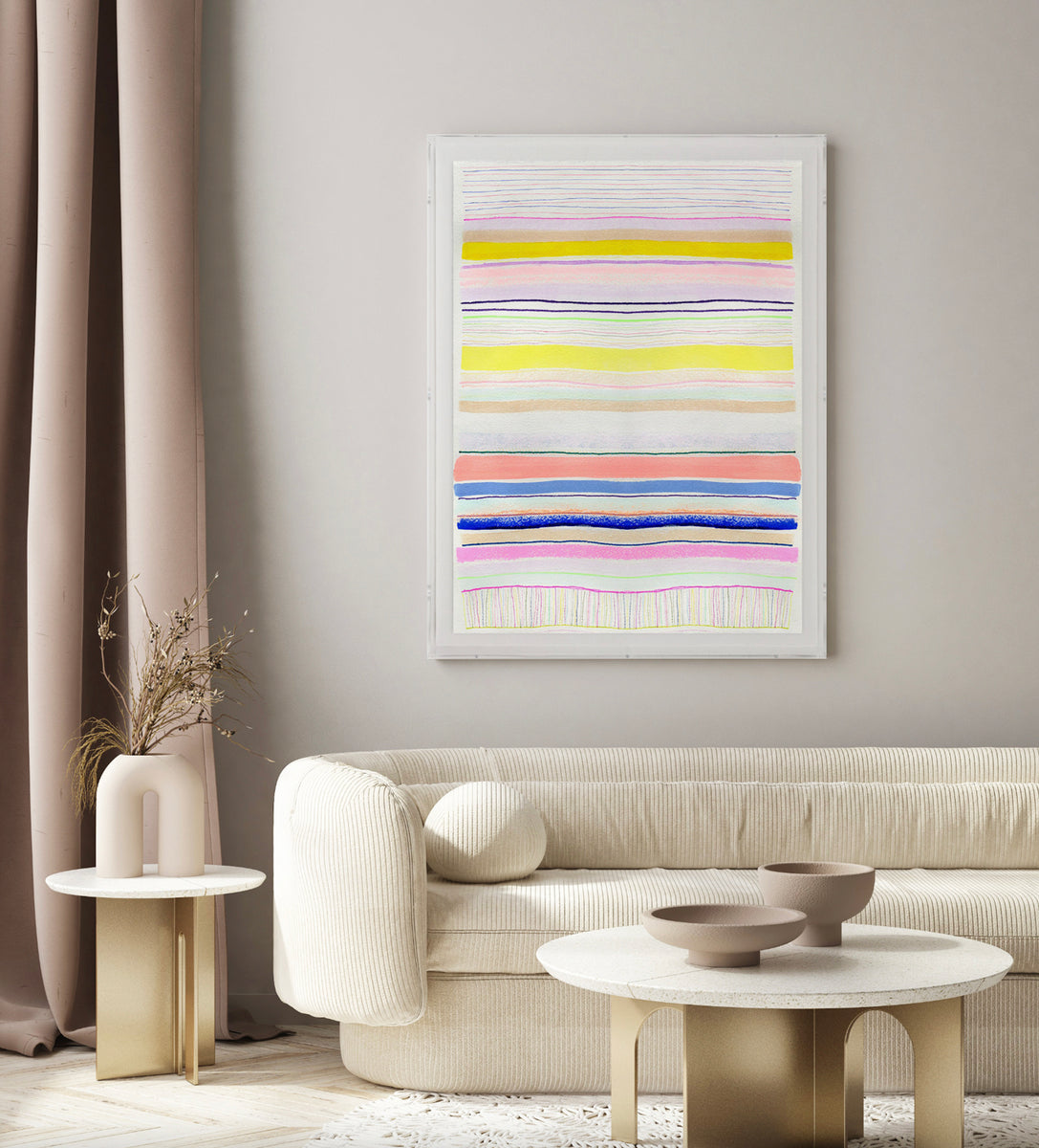 Spring Stripes #4 Framed Art Print | Hapi Art by artist Kristi Kohut – Hapi Art®️