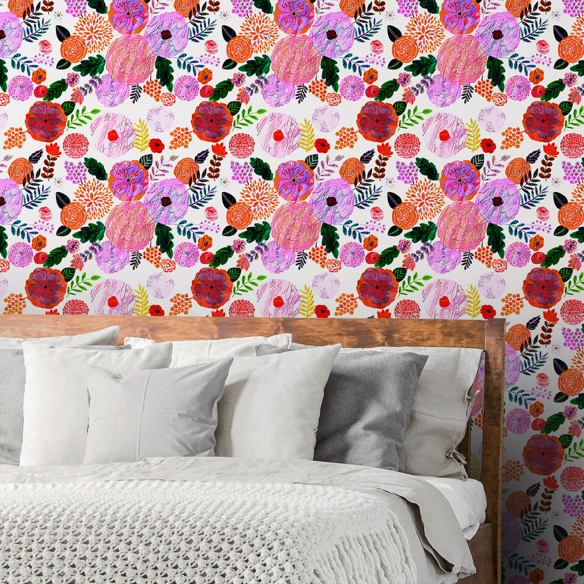 Candied Blooms (Sugared Pink) Wallpaper Wallpaper | Hapi Art by artist – Hapi Art®️