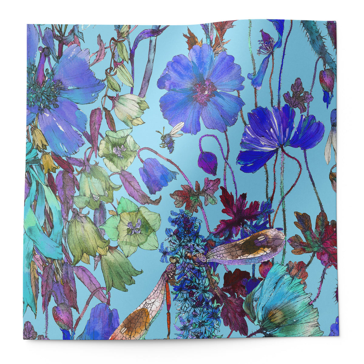 Summer Garden (Blue) Wallpaper Wallpaper | Hapi Art by artist Kristi K – Hapi Art®️