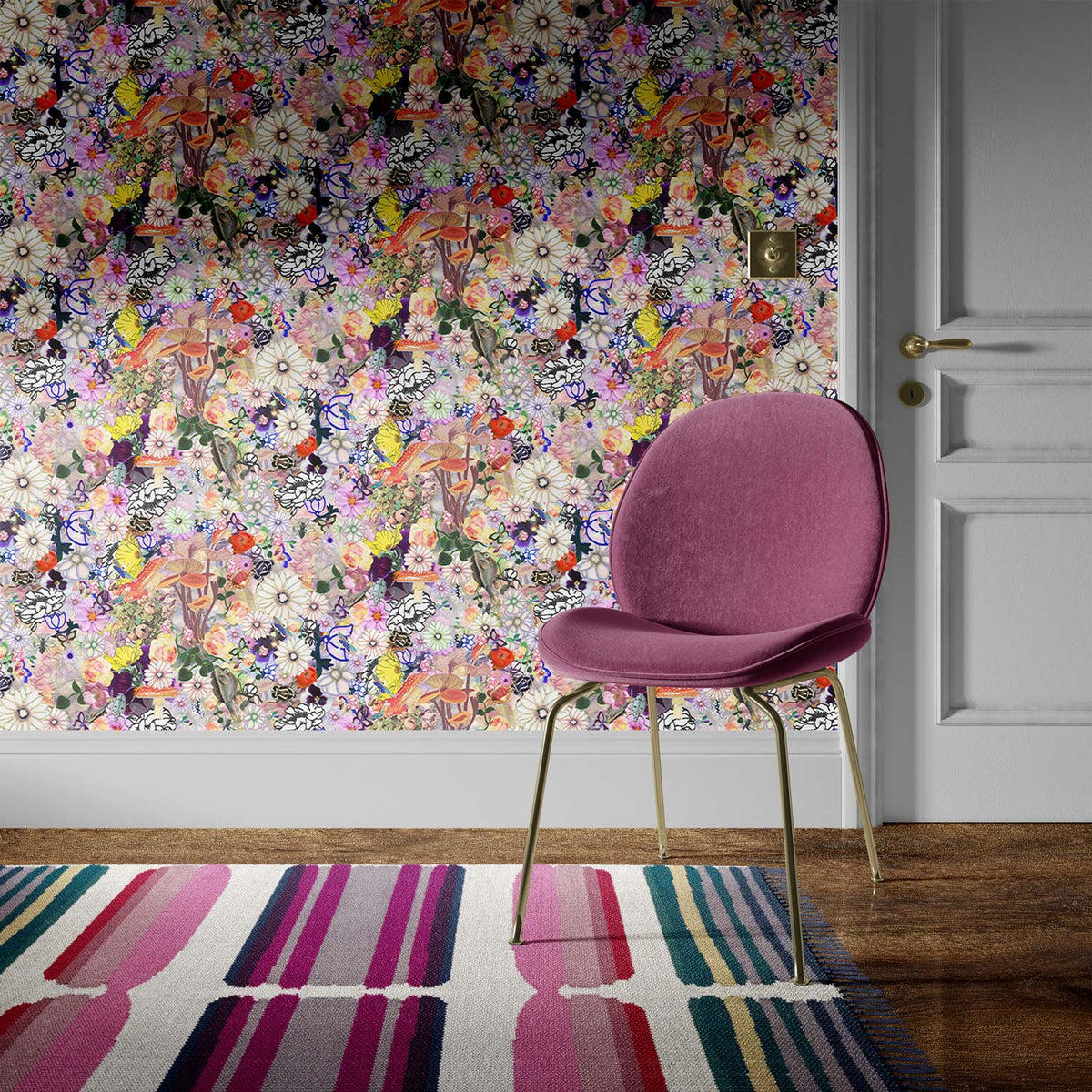 Whimsy Floral Wallpaper Wallpaper | Hapi Art by artist Kristi Kohut – Hapi Art®️