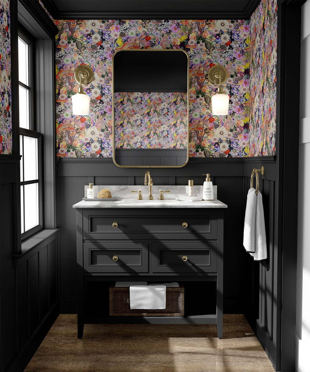 Whimsy Floral Wallpaper Wallpaper | Hapi Art by artist Kristi Kohut ...